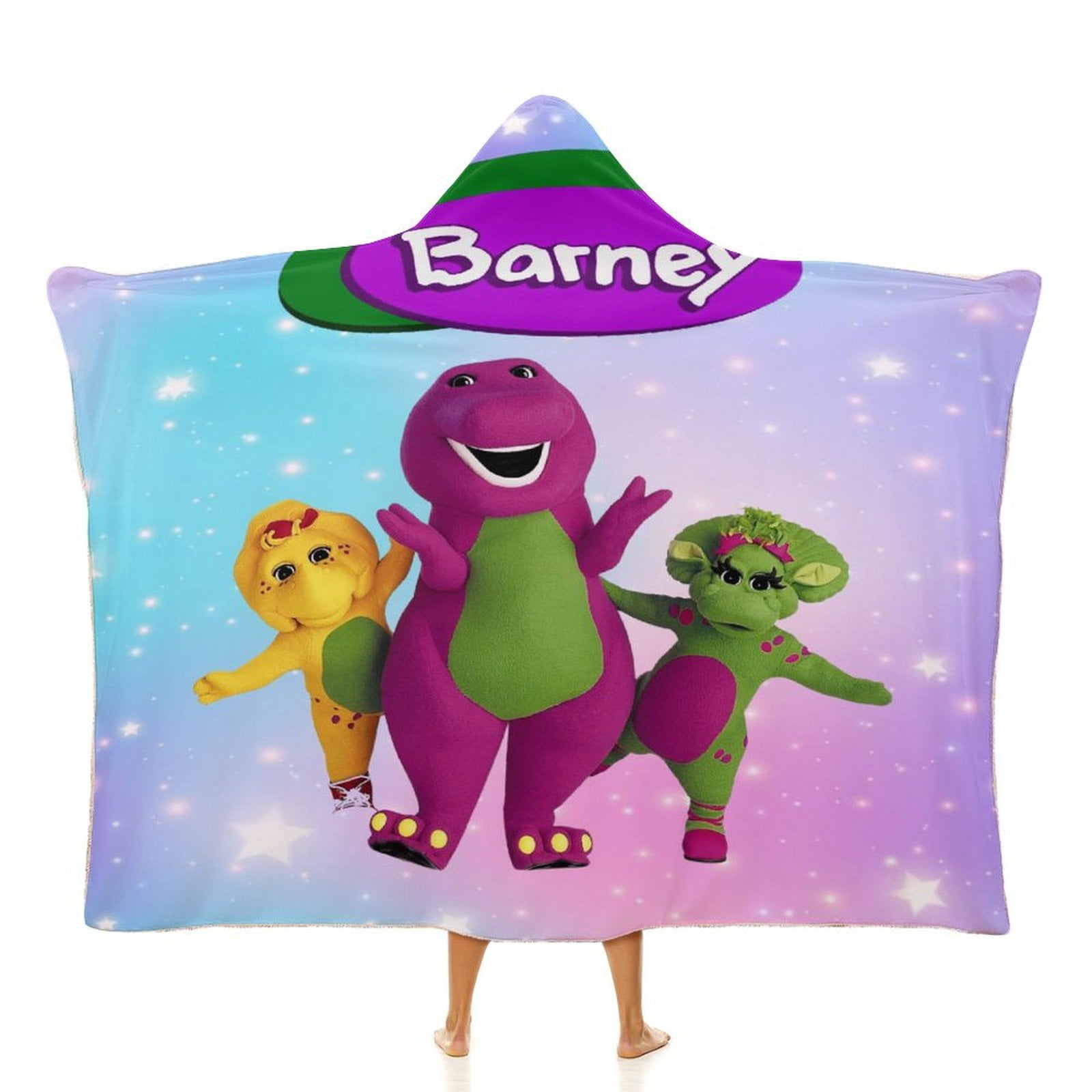 Barney And Friends Wearable Blanket Hoodie Throw Blanket Robe Cloak ...