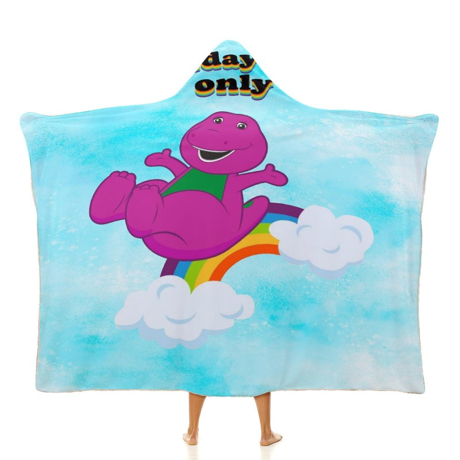 Barney And Friends Wearable Blanket Hoodie Throw Blanket Robe Cloak ...