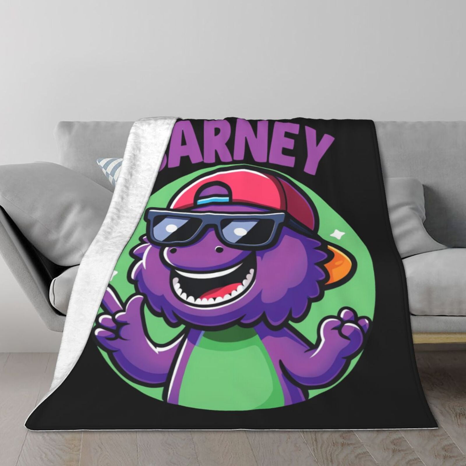 Barney Blanket Decorative Flannel Throw Blanket , Lightweight Cozy ...