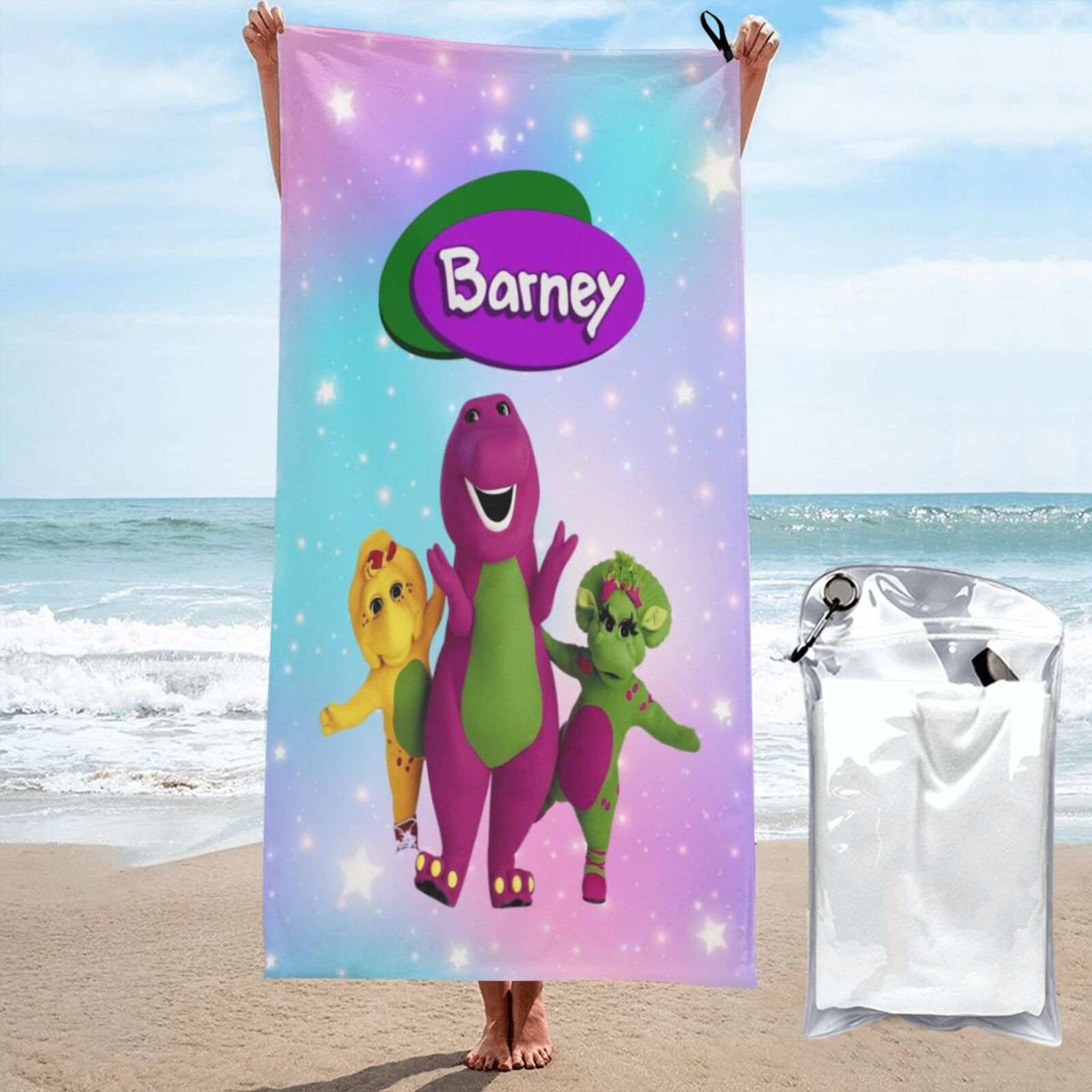 Barney Dinosaur Friends Beach Towel Anti-Sand Beach Towel, Large Bath ...