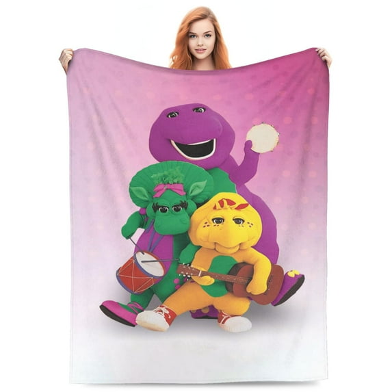 Barney Dinosaur Friends Blankets Lightweight Throw Blanket Soft Fleece ...
