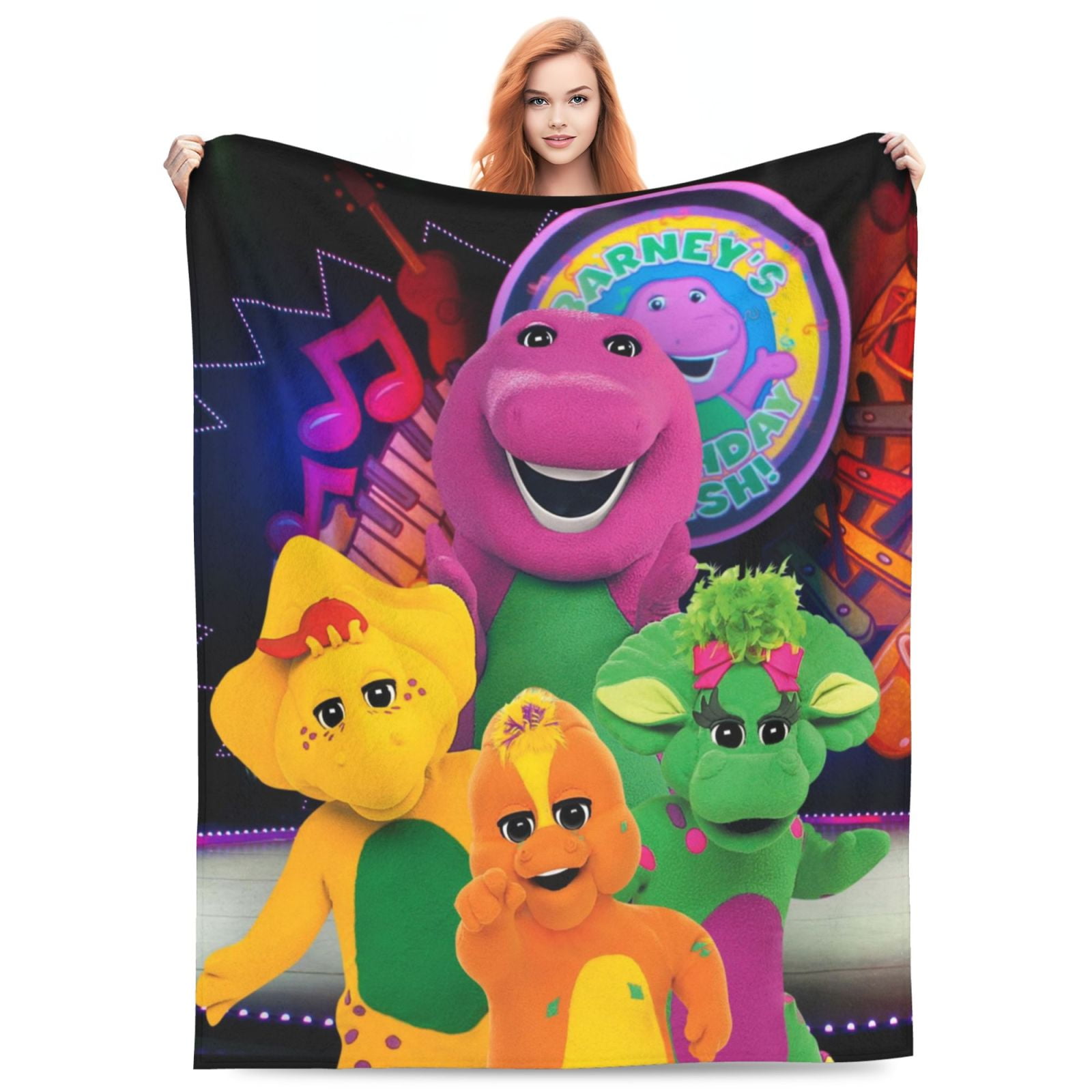 Barney Dinosaur Friends Blankets Lightweight Throw Blanket Soft Fleece ...
