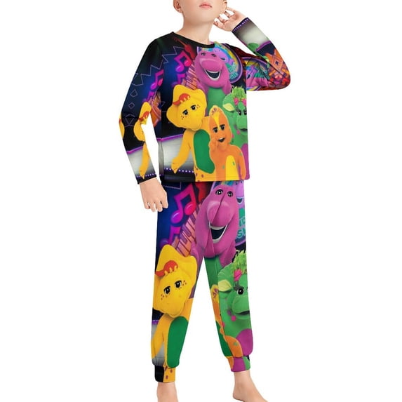Barney Dinosaur Friends Costumes T Shirt Set Crewneck Tee Shirt Pants ...