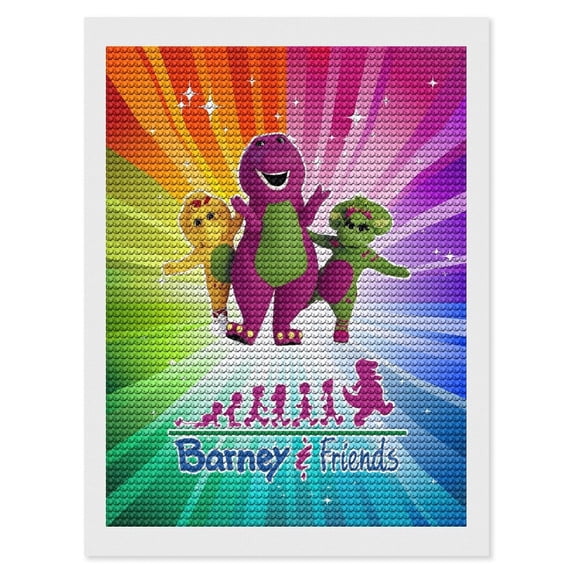 Barney Dinosaur Friends Diamond Art Kits for Adults Kids,DIY 5D Round ...
