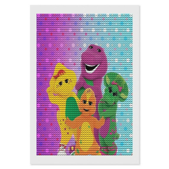 Barney Dinosaur Friends Diamond Art Kits for Adults Kids,DIY 5D Round ...