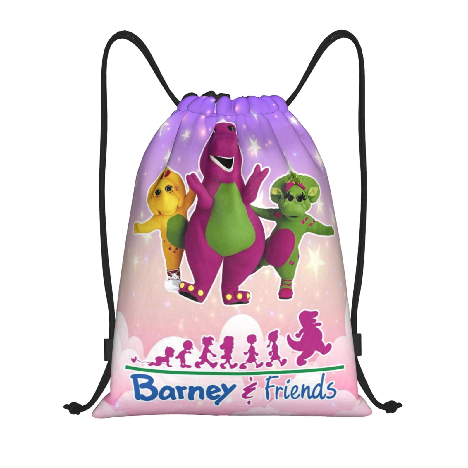 Barney Dinosaur Friends Drawstring Bags Large Capacity Shopping Bag ...