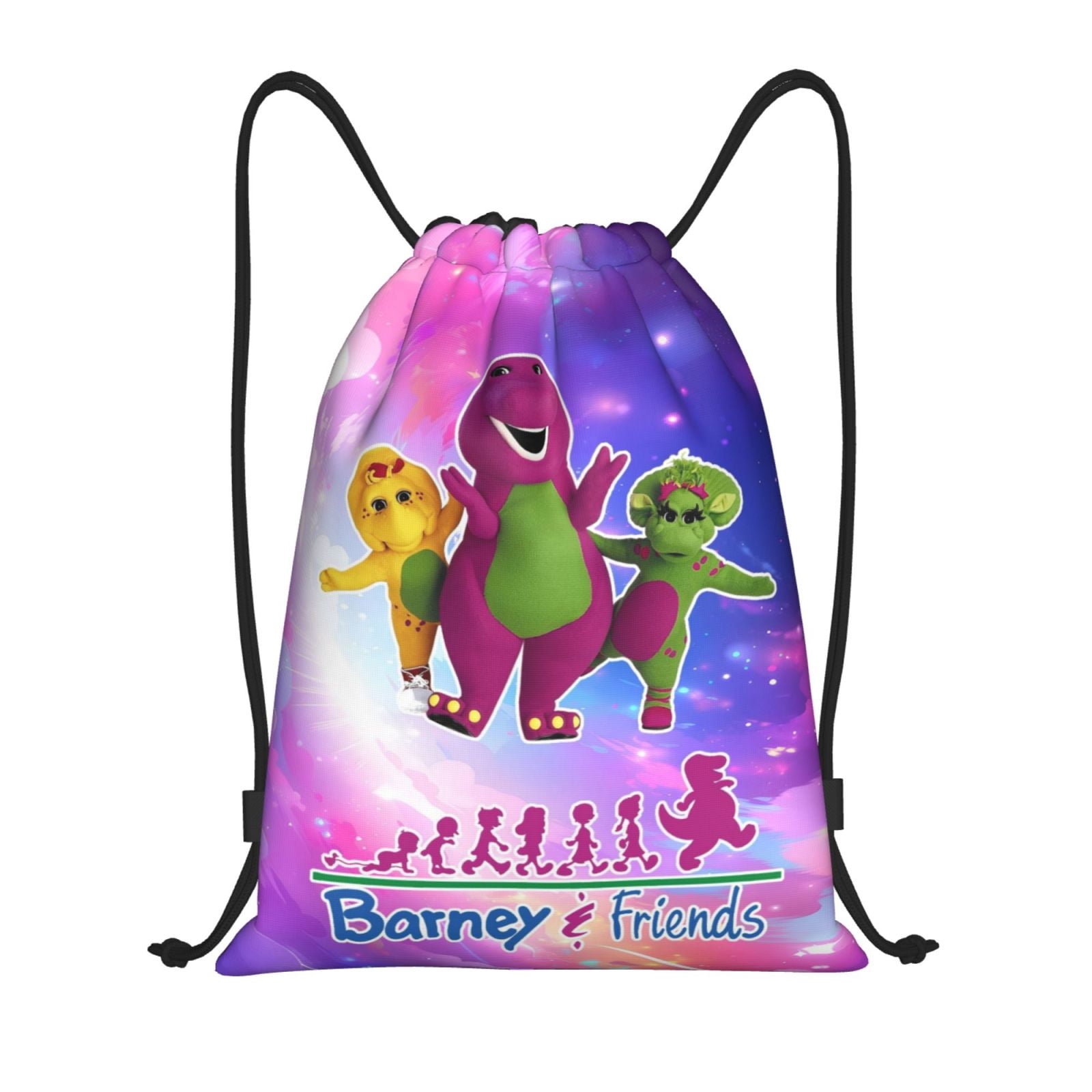 Barney Dinosaur Friends Drawstring Bags Large Capacity Shopping Bag ...