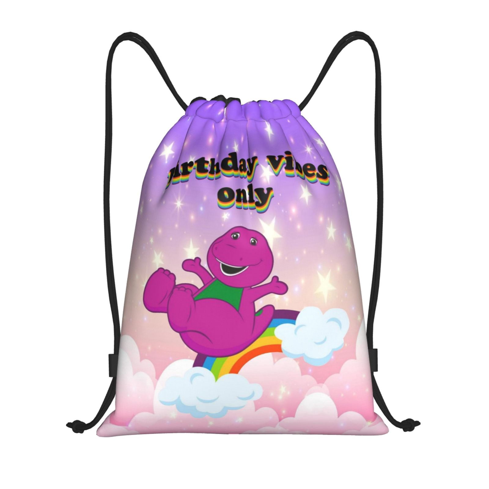 Barney Dinosaur Friends Drawstring Bags Large Capacity Shopping Bag ...