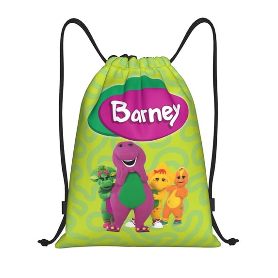 Barney Dinosaur Friends Drawstring Bags Large Capacity Shopping Bag ...