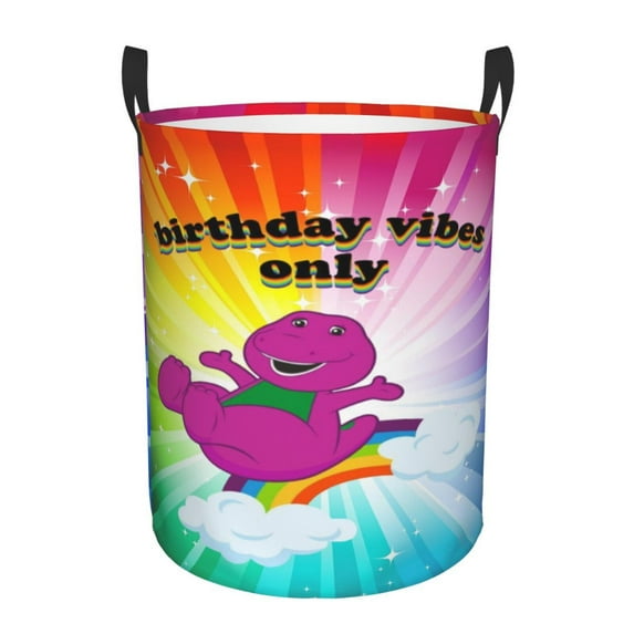 Barney Dinosaur Friends Laundry Basket with Handle Waterproof Fabric ...