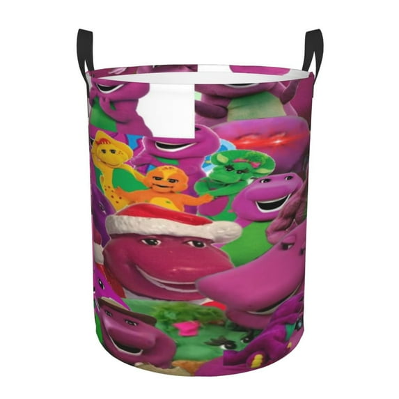 Barney Dinosaur Friends Laundry Basket with Handle Waterproof Fabric ...
