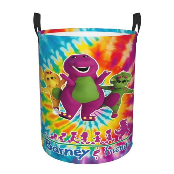 Barney Dinosaur Friends Laundry Basket with Handle Waterproof Fabric ...