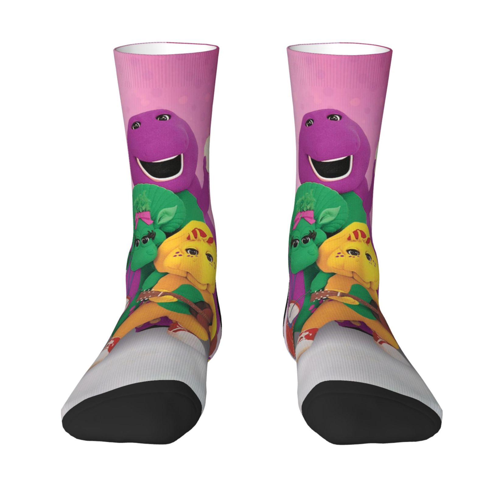 Barney Dinosaur Friends Socks Athletic Sport Colorful Novelty Graphic ...