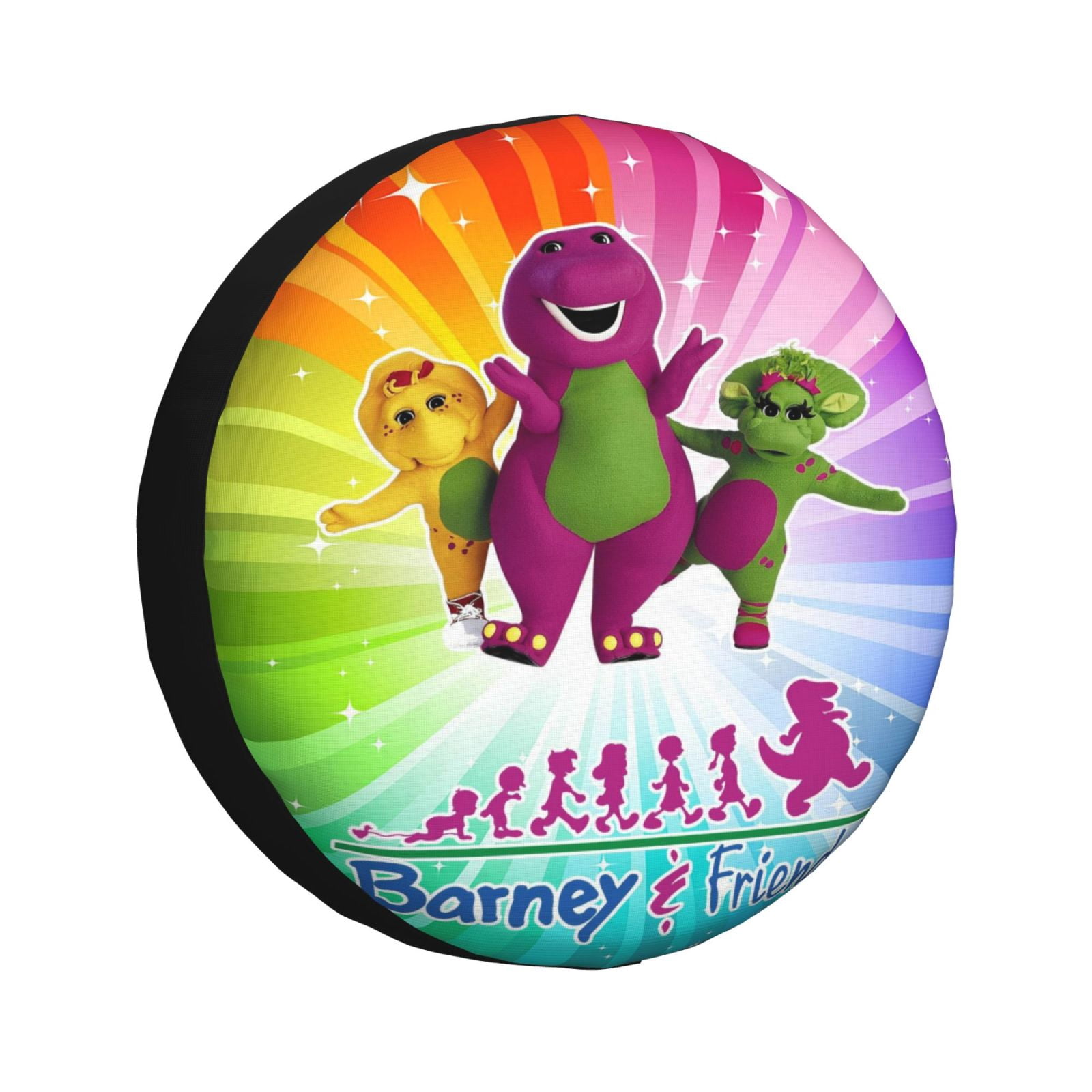 Barney Dinosaur Friends Tire Cover Cartoon Weatherproof Universal Wheel ...