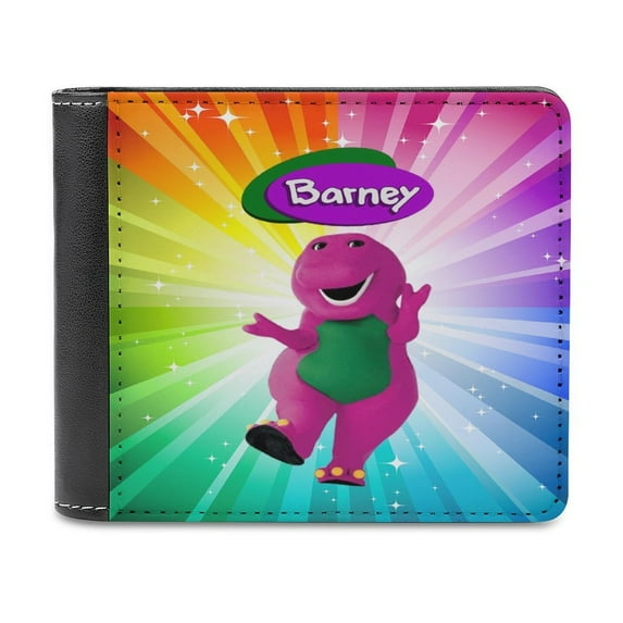 Barney Dinosaur Friends Wallet for Men Leather Purse Clutch Card ...
