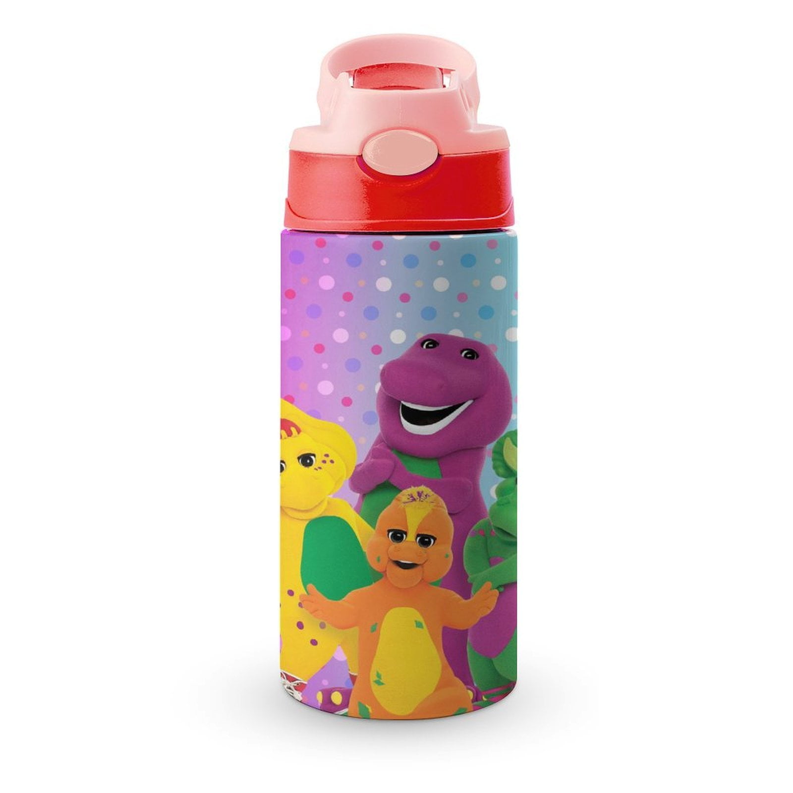 Barney Dinosaur Friends Water Bottle with Straw Lid Vacuum Insulated ...