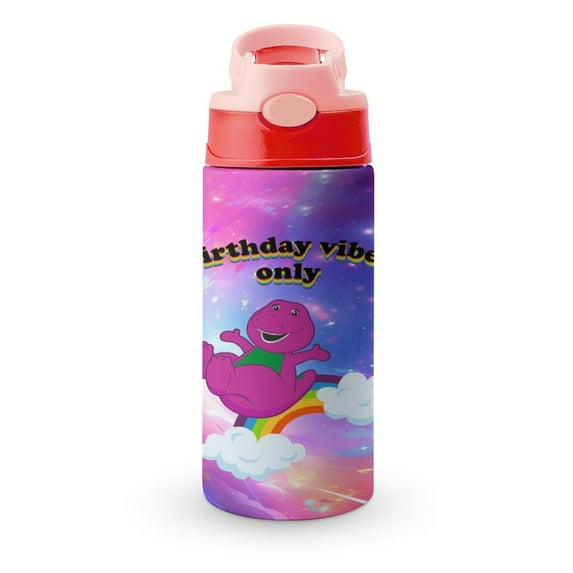 Barney Dinosaur Friends Water Bottle with Straw Lid Vacuum Insulated ...
