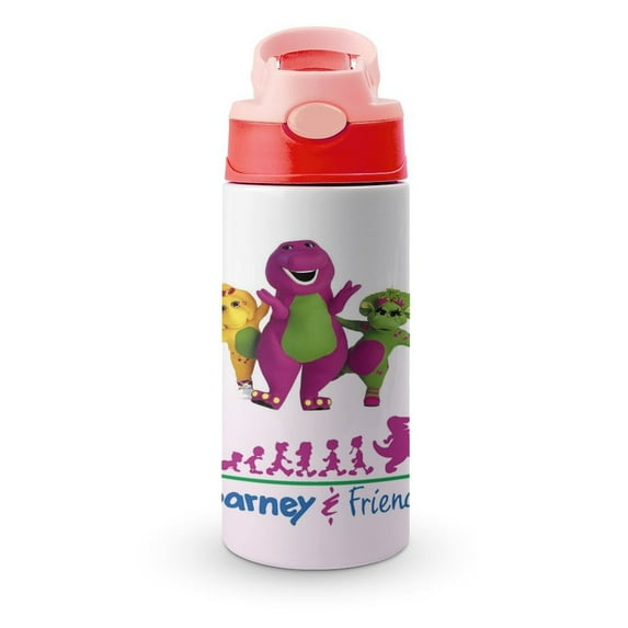 Barney Dinosaur Friends Water Bottle with Straw Lid Vacuum Insulated ...