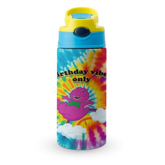 Barney Dinosaur Friends Water Bottle with Straw Lid Vacuum Insulated ...