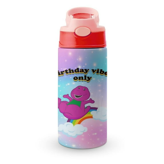 Barney Dinosaur Friends Water Bottle with Straw Lid Vacuum Insulated ...