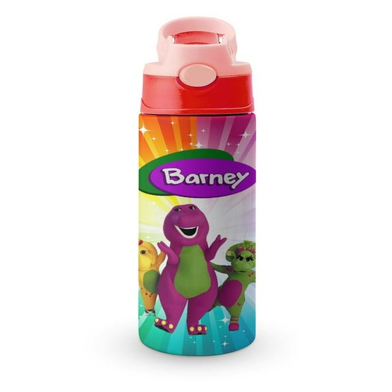 Barney Dinosaur Friends Water Bottle with Straw Lid Vacuum Insulated ...
