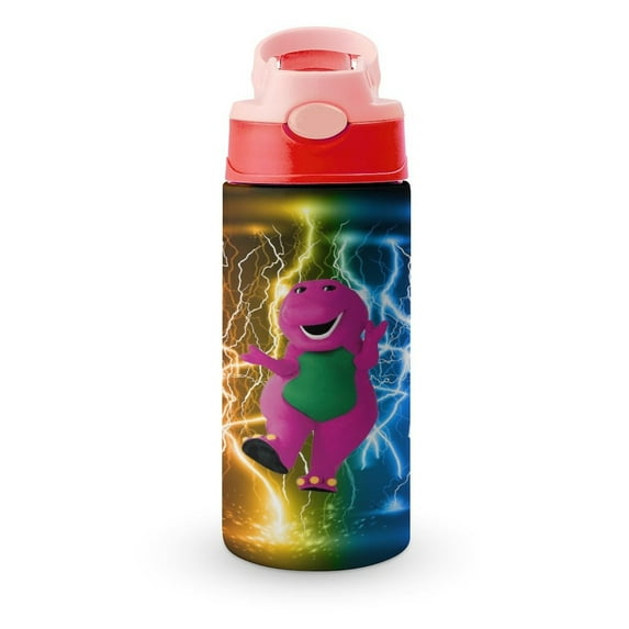 Barney Dinosaur Friends Water Bottle with Straw Lid Vacuum Insulated ...