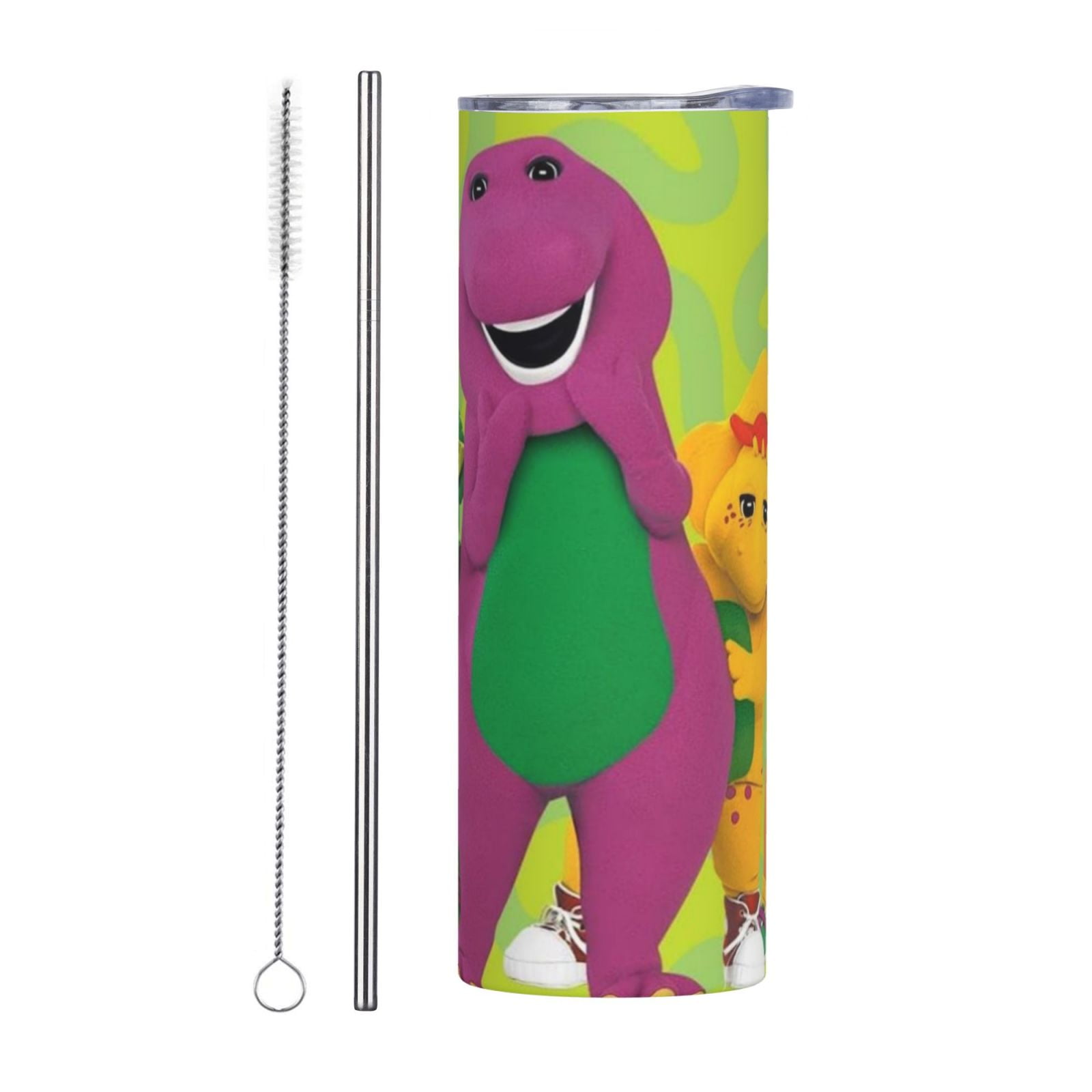 Barney & Friends 20oz Straw Cup Stainless Steel Mug Water Bottle ...