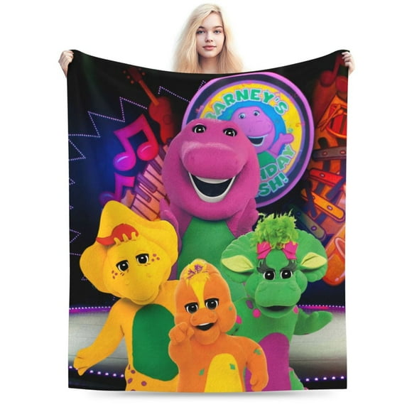 Barney And Friends Blanket Cozy Warm Flannel Throw Blanket for Living Room Bedroom Bed Sofa Car ...