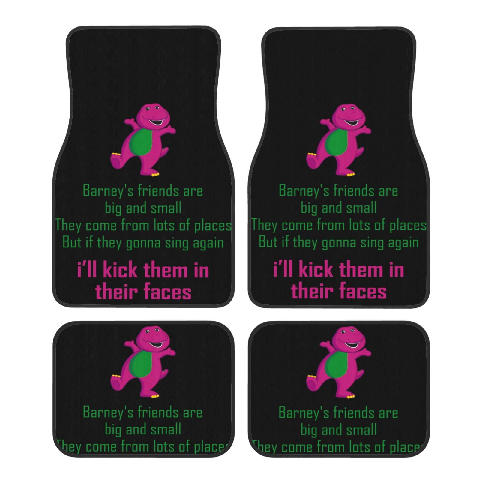 Barney And Friends Car Floor Mats Set of 4, Anti-Skid Universal ...
