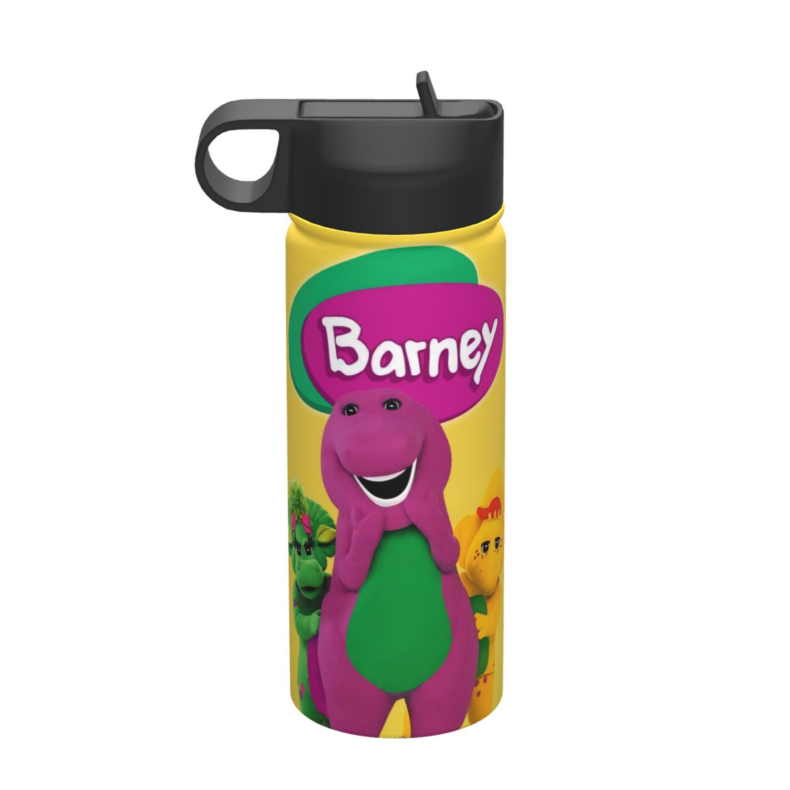 Barney And Friends Insulated Water Bottle with Straw Lid, 18 oz Double ...