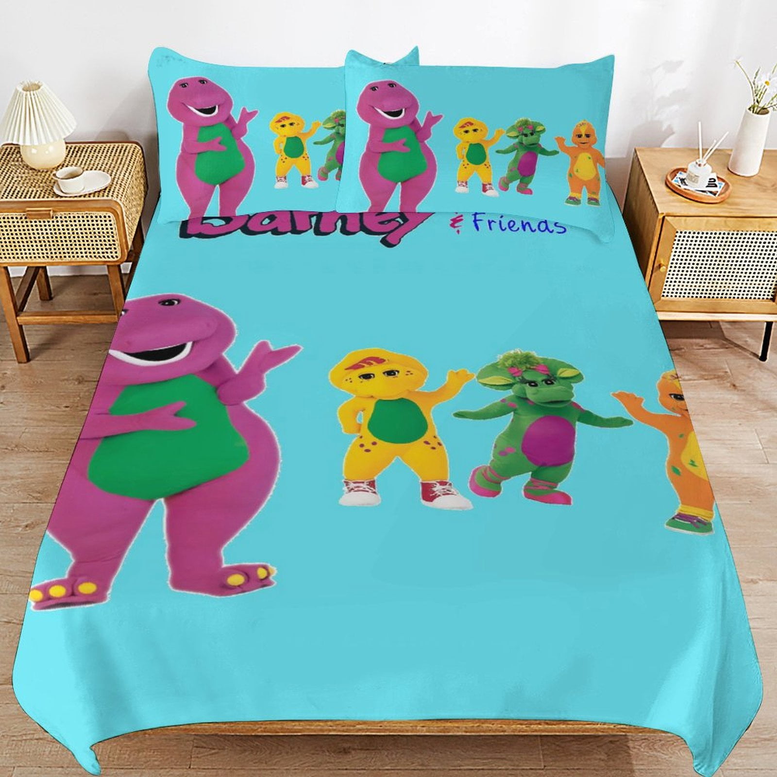 Barney And Friends Kids 3 Piece Bedding Set, Super Soft Printed ...