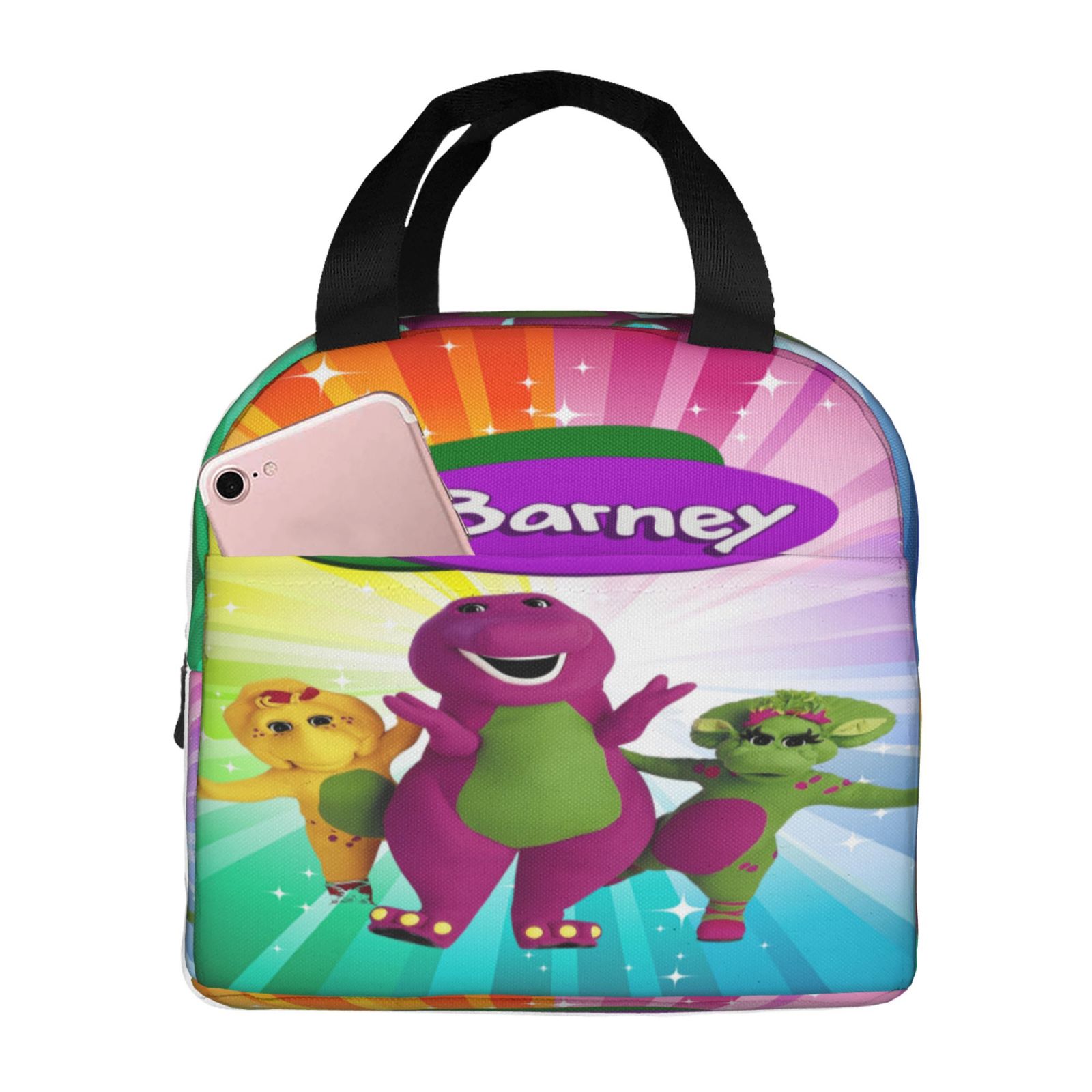 Barney And Friends Lunch Bag Kawaii Anime Reusable Cooler Bag Lunch Box ...
