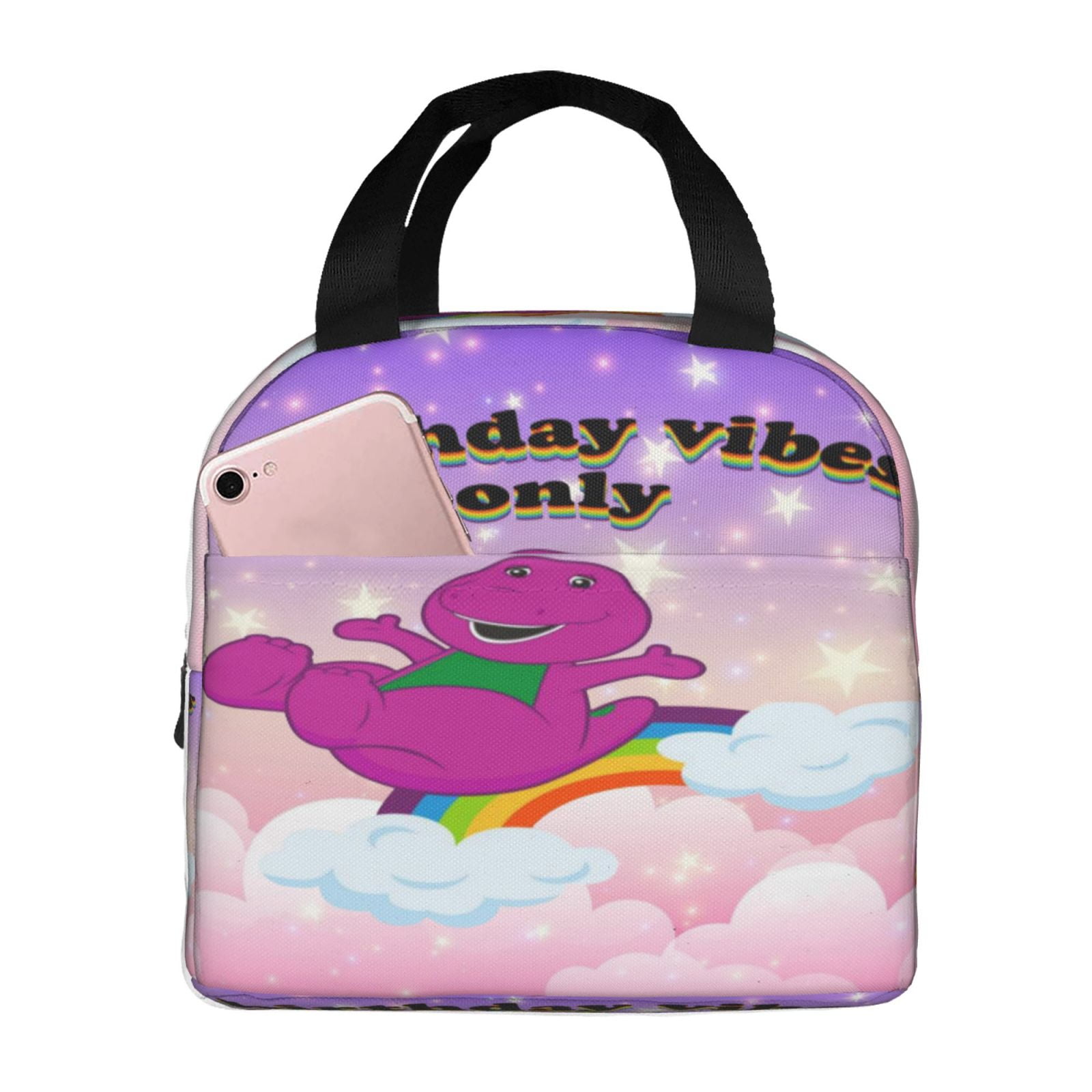 Barney And Friends Lunch Bag Kawaii Anime Reusable Cooler Bag Lunch Box ...