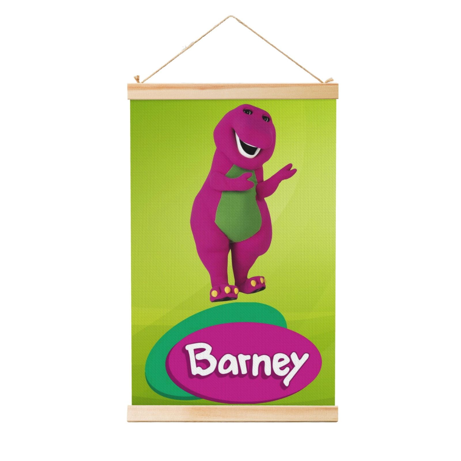 Barney And Friends Poster Canvas Wooden Shaft Hanging Poster Home Decor ...