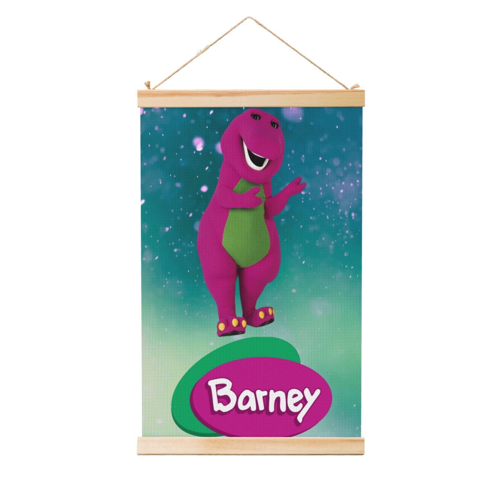 Barney And Friends Poster Canvas Wooden Shaft Hanging Poster Home Decor ...