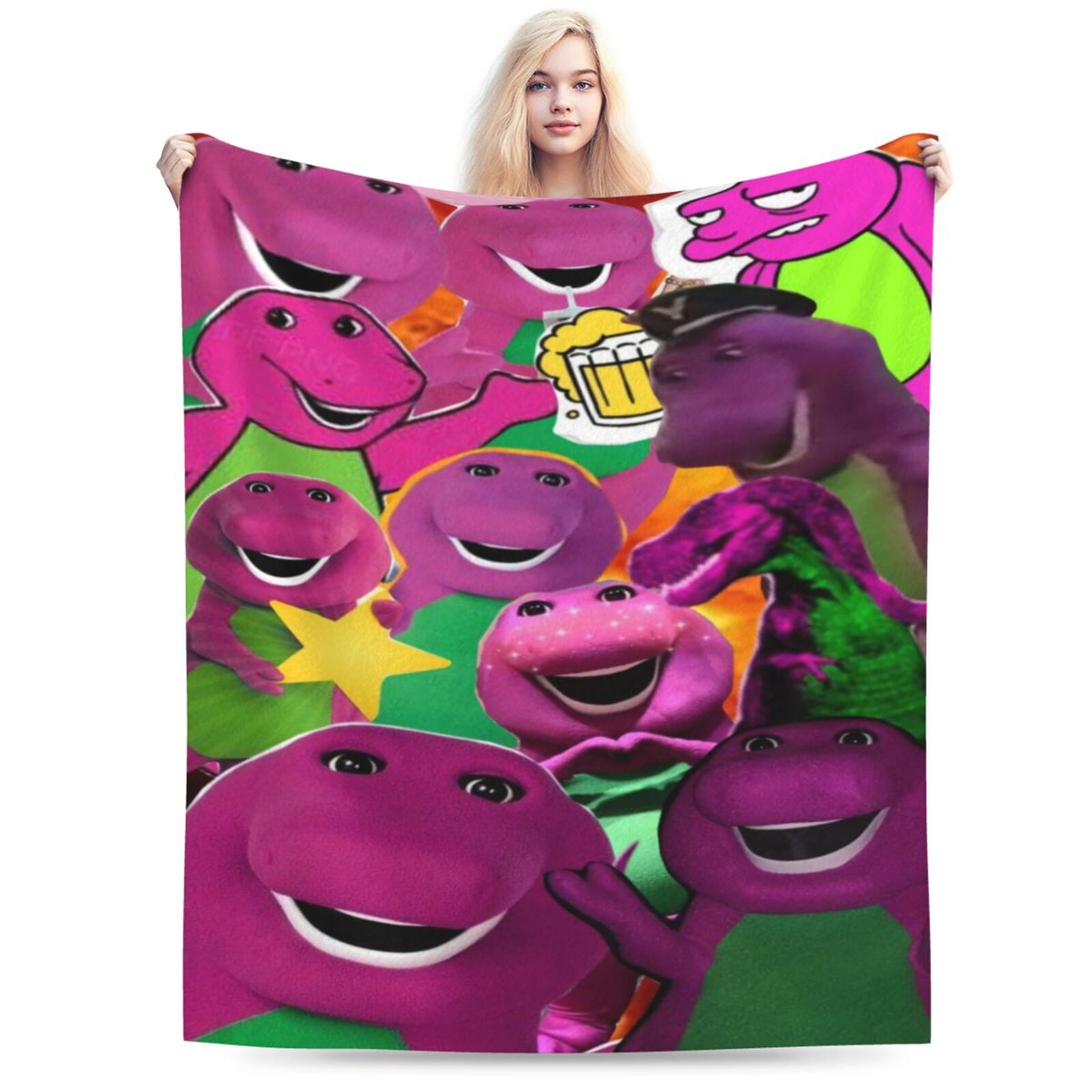 Barney And Friends Throw Blanket Soft Lightweight Cozy Plush Flannel ...