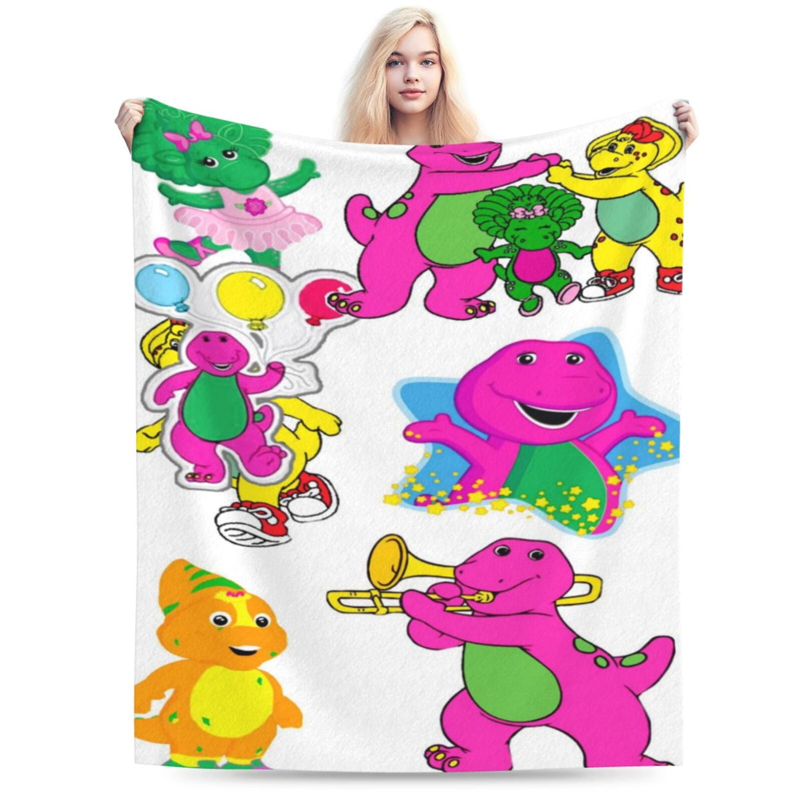 Barney And Friends Throw Blanket Soft Lightweight Cozy Plush Flannel Bed Blanket Fuzzy Fluffy ...