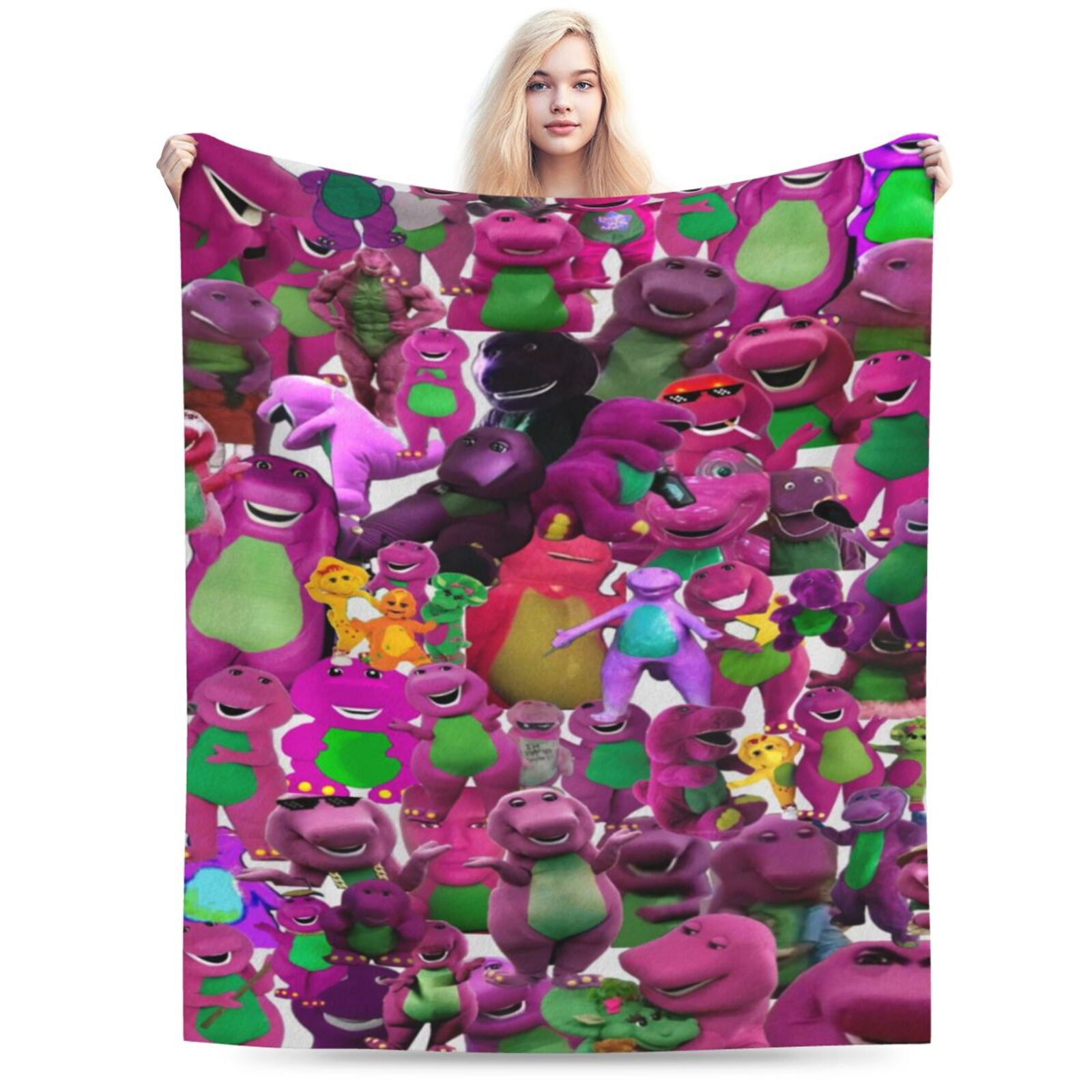 Barney And Friends Throw Blanket Soft Lightweight Cozy Plush Flannel Bed Blanket Fuzzy Fluffy ...
