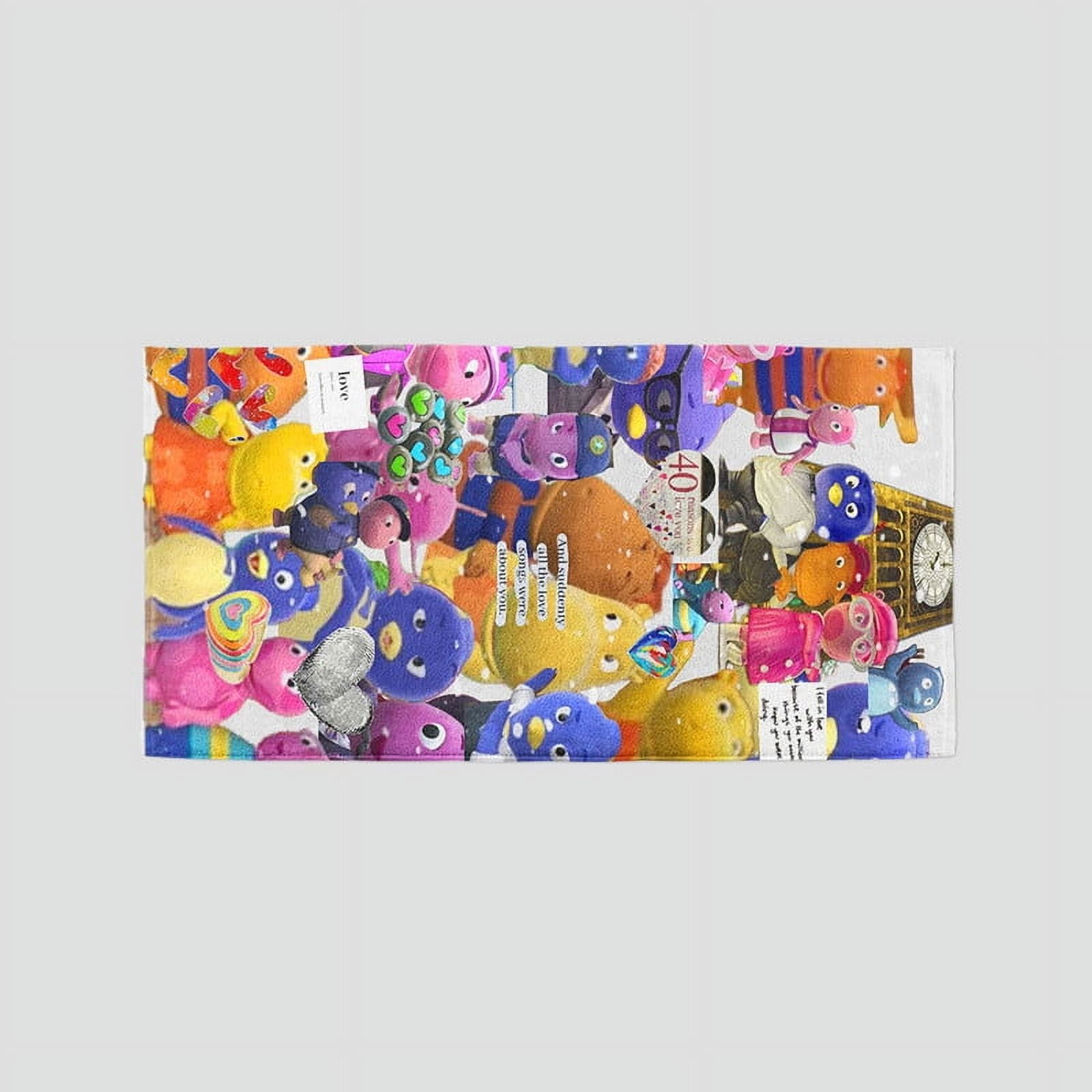 Barney and Friends features this custom, double-sided towel, perfect ...