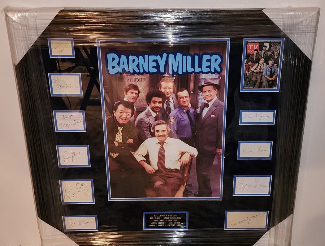 Barney Miller Signed Photo Display Hal Linden Max Gail Ron Glass Jack ...
