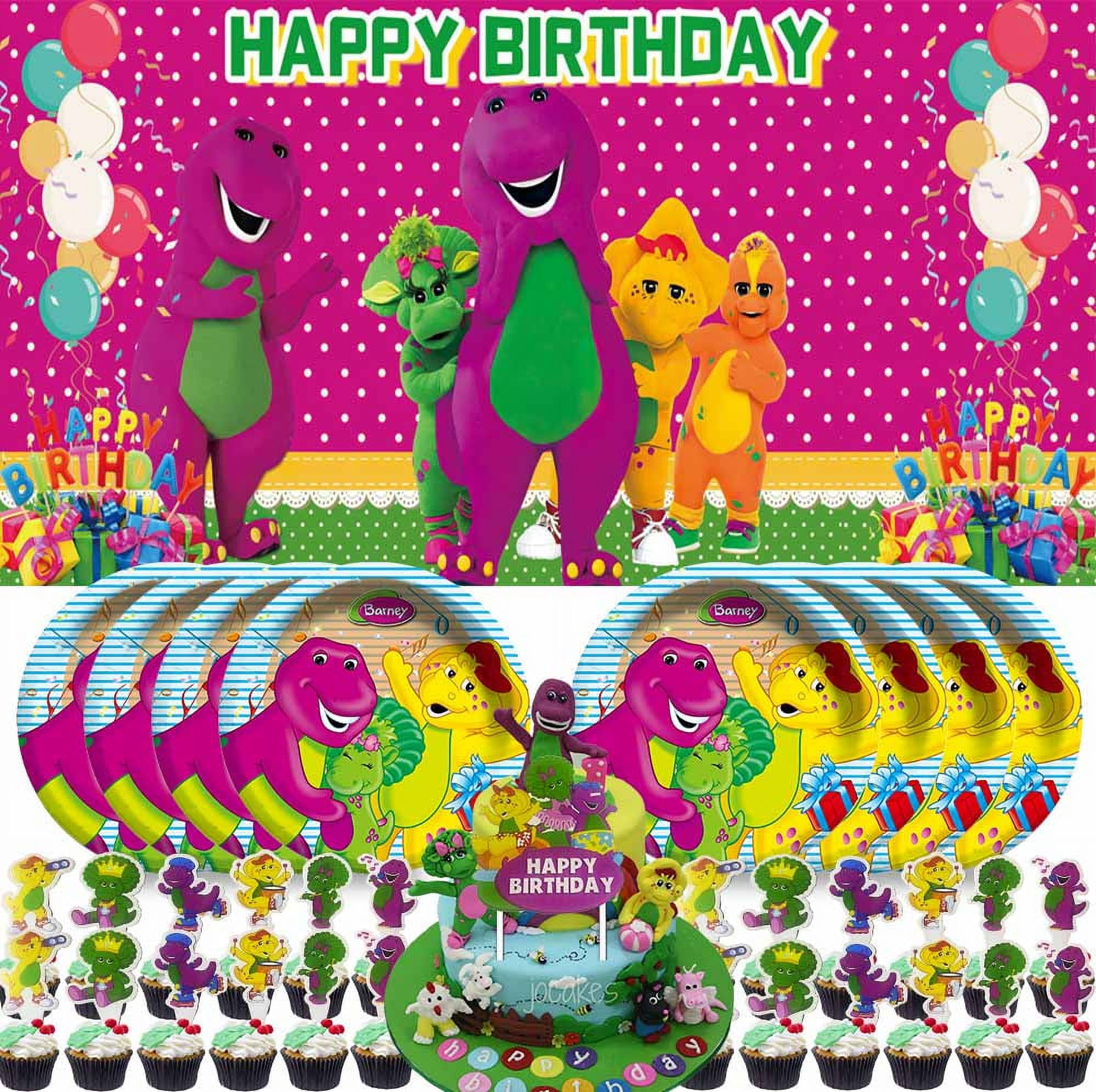 Barney Birthday Supplies Barney Birthday Round Stickers Printed 1