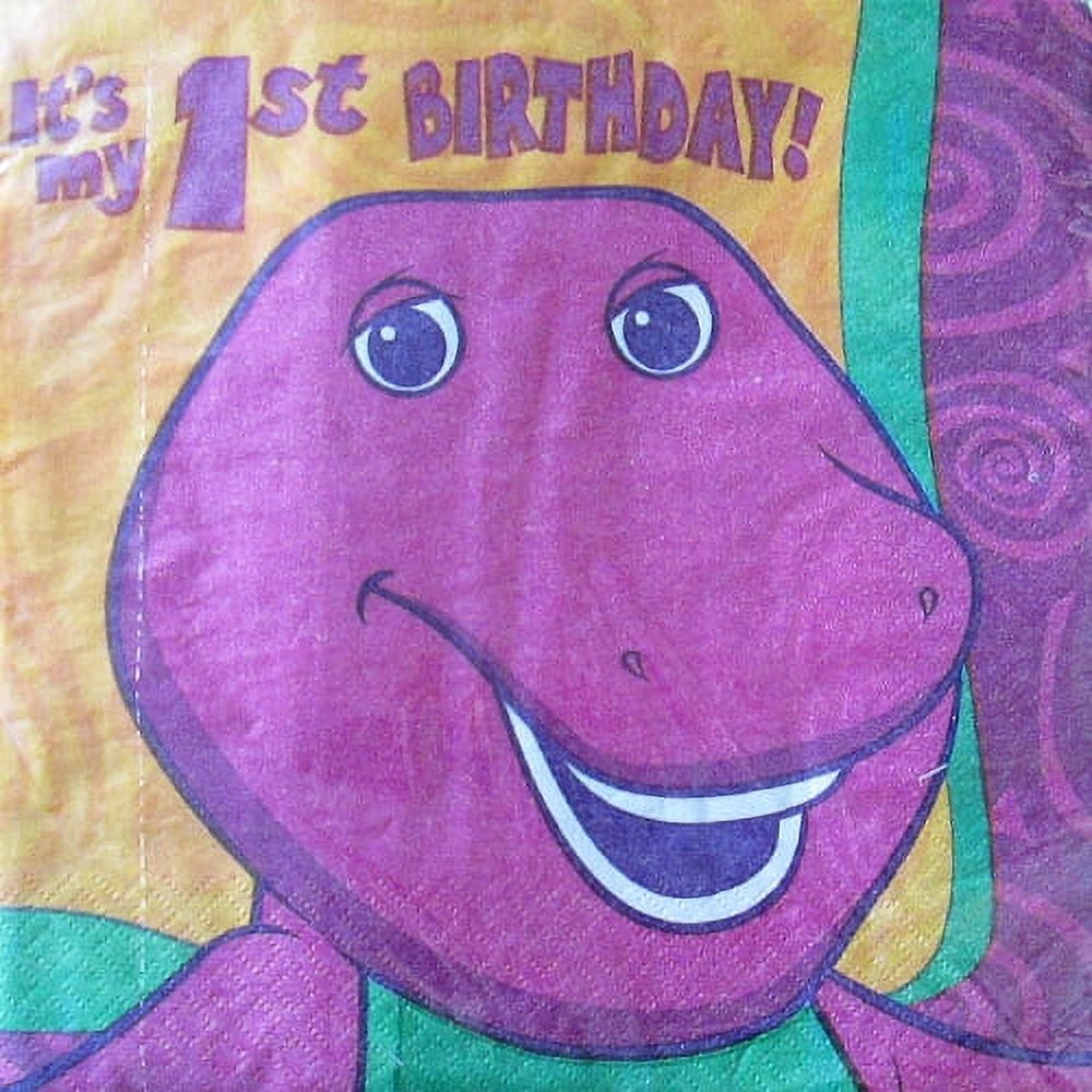 Barney Vintage 2002 1st Birthday Lunch Napkins (16ct) - Walmart.com
