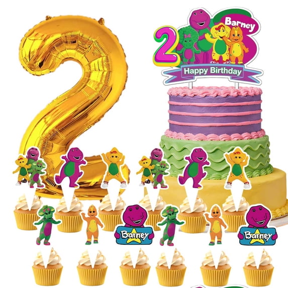 Barney and Friends 2nd Party Supplies Decoration Cake Topper Cupcake ...