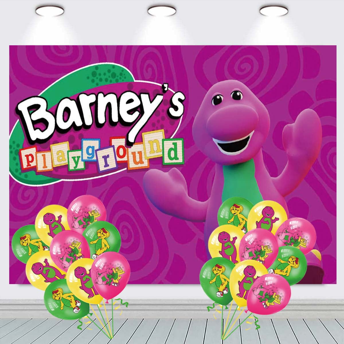 Barney and Friends Backdrop Banner Balloons Party Decorations Supplies ...
