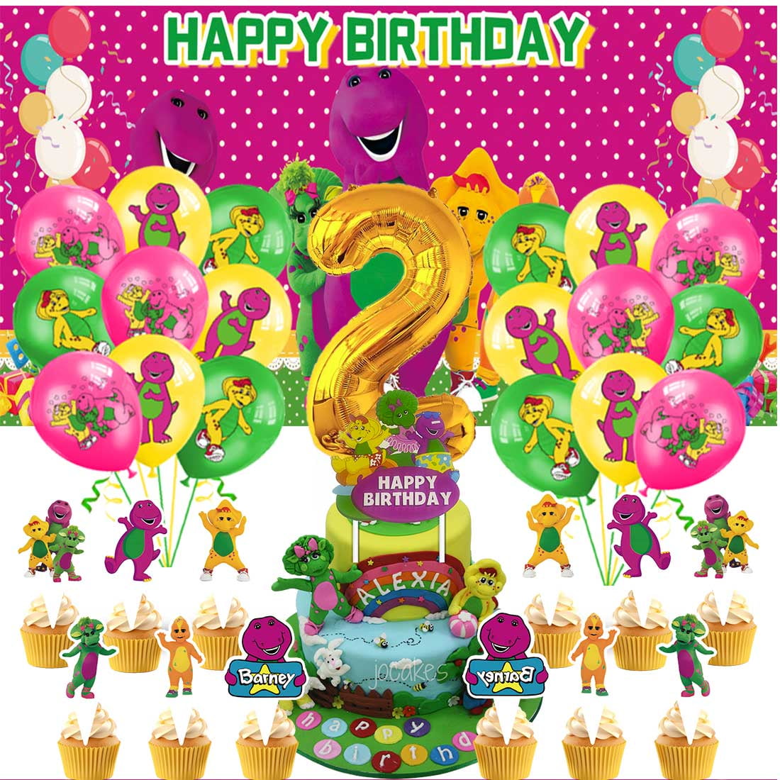 Barney and Friends Balloons Party Supplies 2nd Decor Tableware Birthday ...