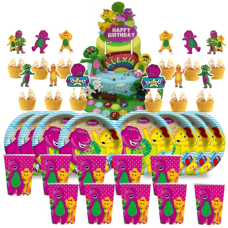 Barney and Friends Birthday Cups Party Supplies Plates Fans Decorations ...