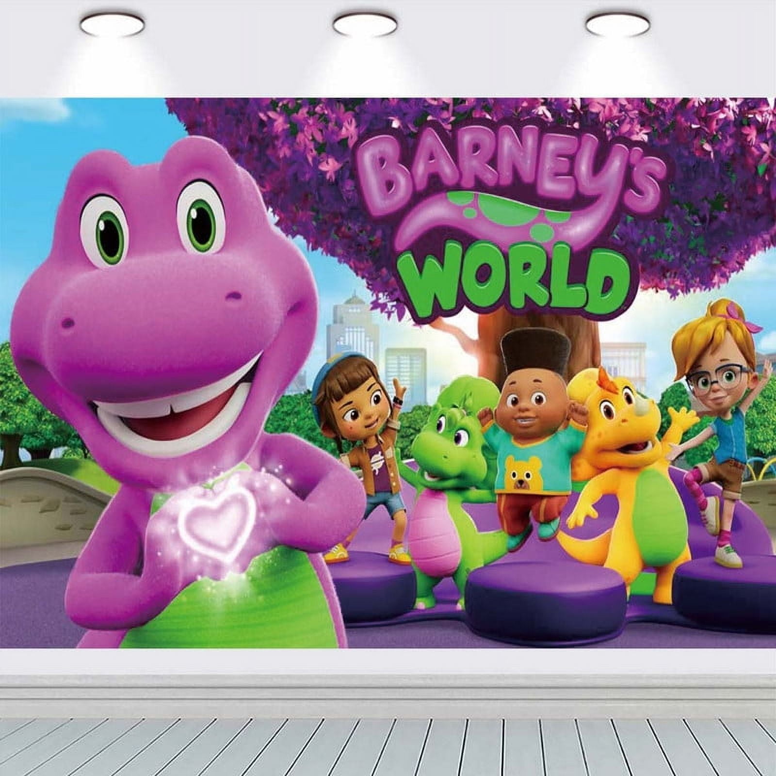 Barney and Friends Birthday Party Supplies Banner Backdrop Background ...