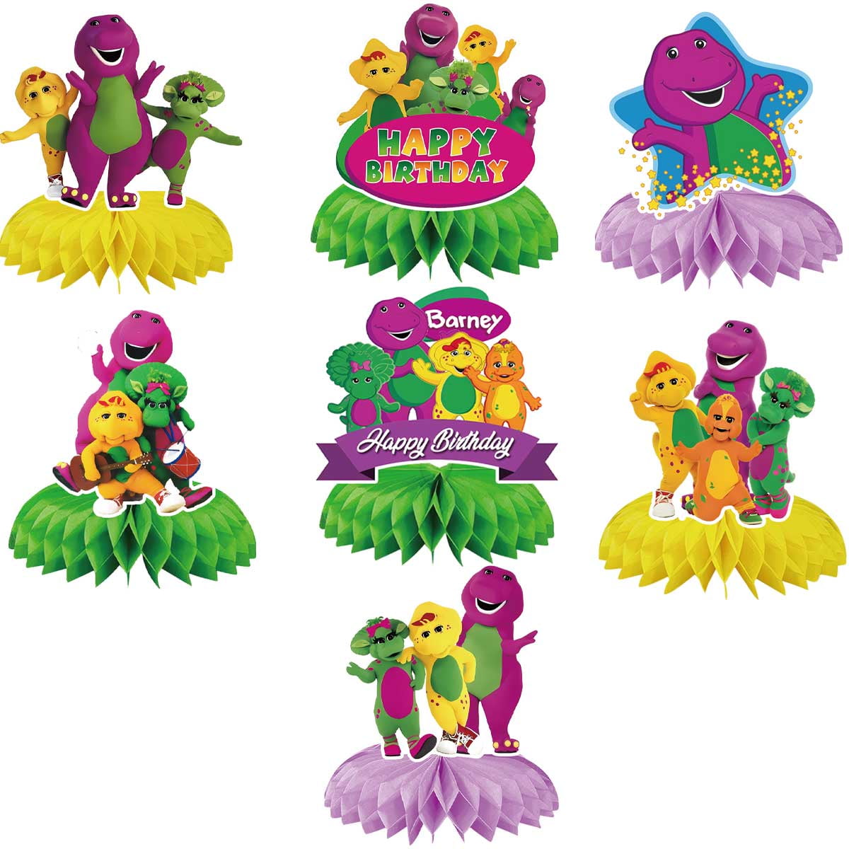 Barney and Friends Honeycomb Centerpieces Table Toppers Decorations for ...
