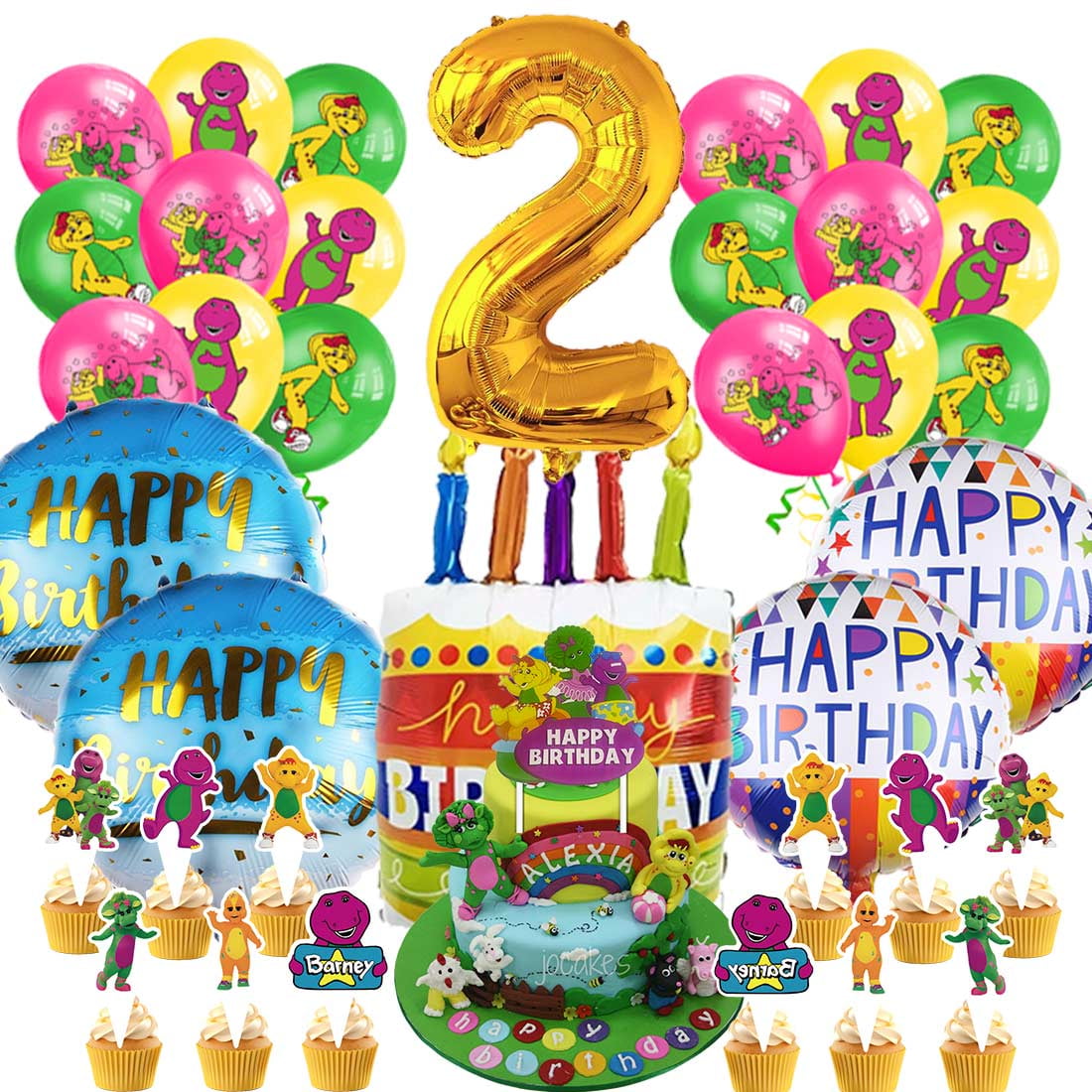 Barney and Friends Party Supplies 2nd Decor Kit Balloons Birthday Cake ...