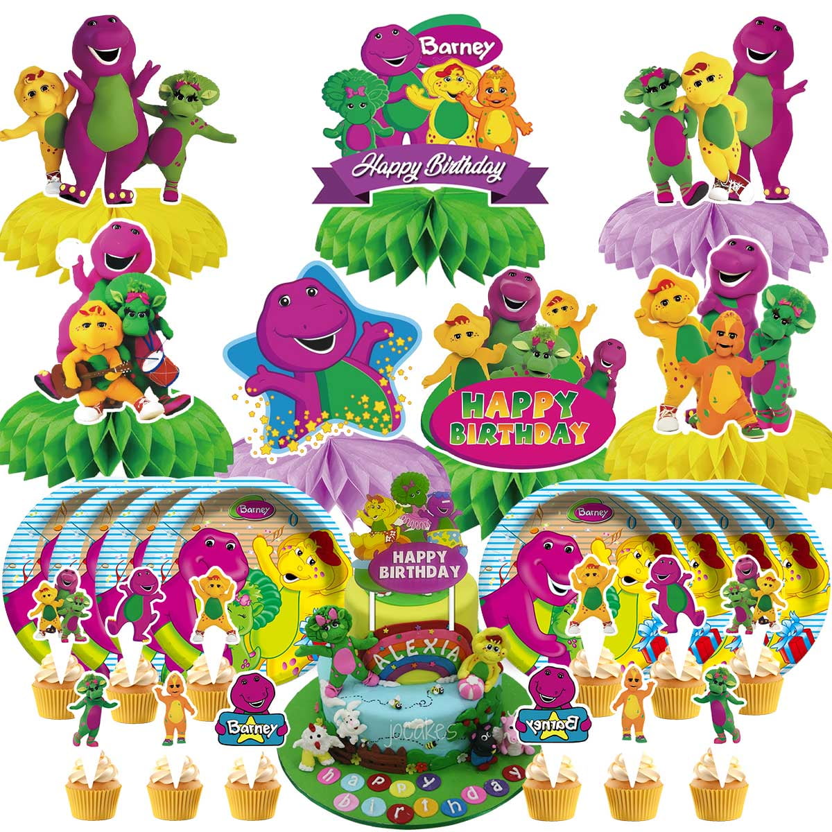 Barney and Friends Party Supplies Decor Plates Fans Decorations ...